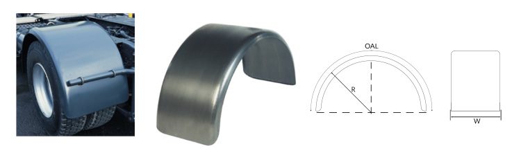 Mild Steel Twin Wheel - Featherwing - Trailer Mudflaps & Mudwings